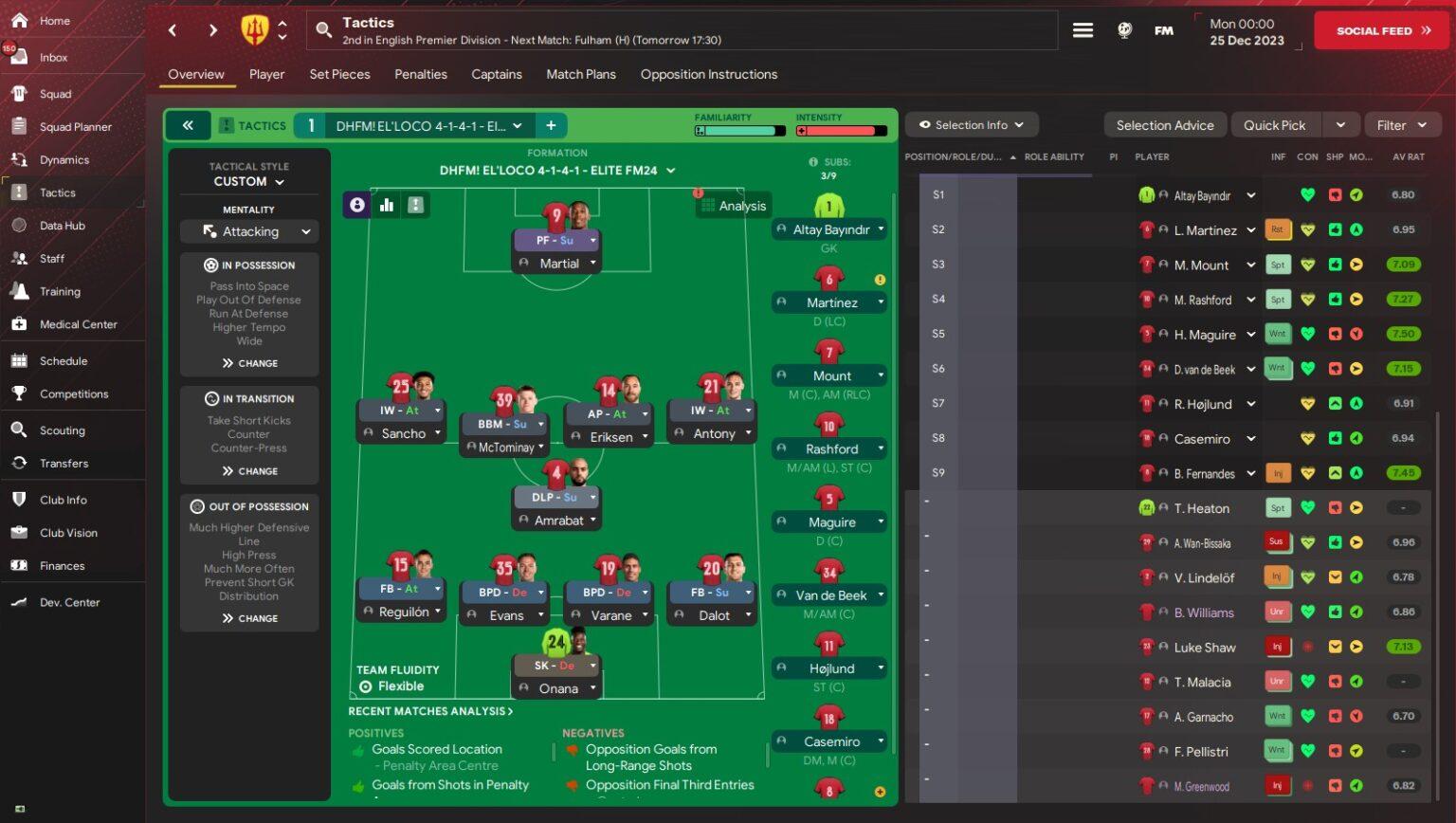 FM24 Marcelo Bielsa Dynamic 4-1-4-1 Football Tactics Board